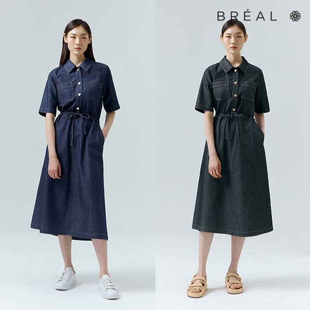[23ss 최신상] 브리엘 카라 데님 원피스 2종